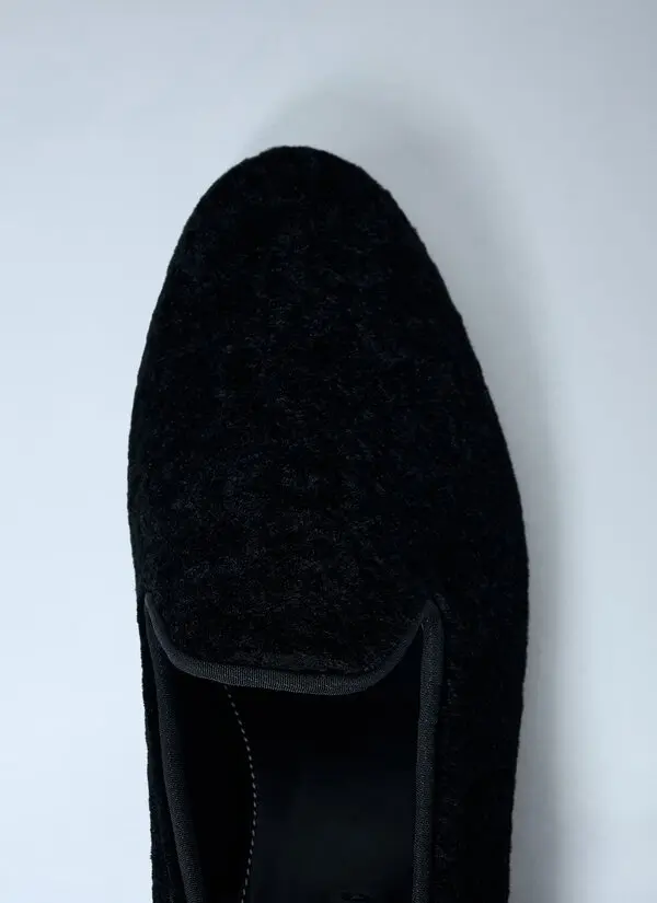TOTEME Shearling-lined Suede Loafers - Black