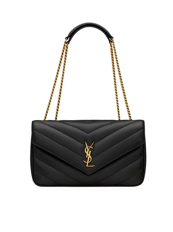 Saint Laurent Loulou Medium Quilted Lambskin Shoulder Bag - Black