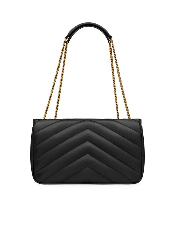 Saint Laurent Loulou Medium Quilted Lambskin Shoulder Bag - Black