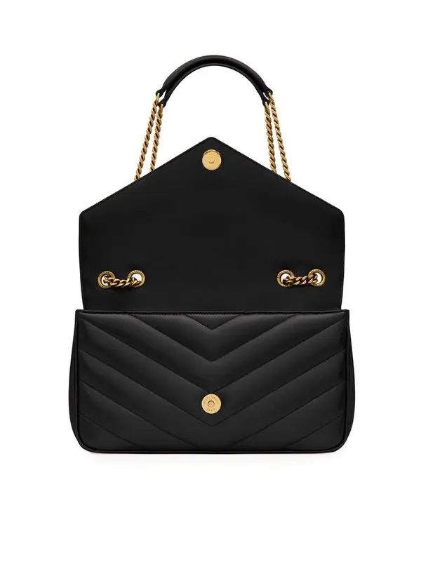 Saint Laurent Loulou Medium Quilted Lambskin Shoulder Bag - Black