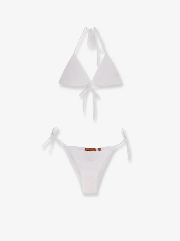 Missoni Embroidered Triangle Bikini - White