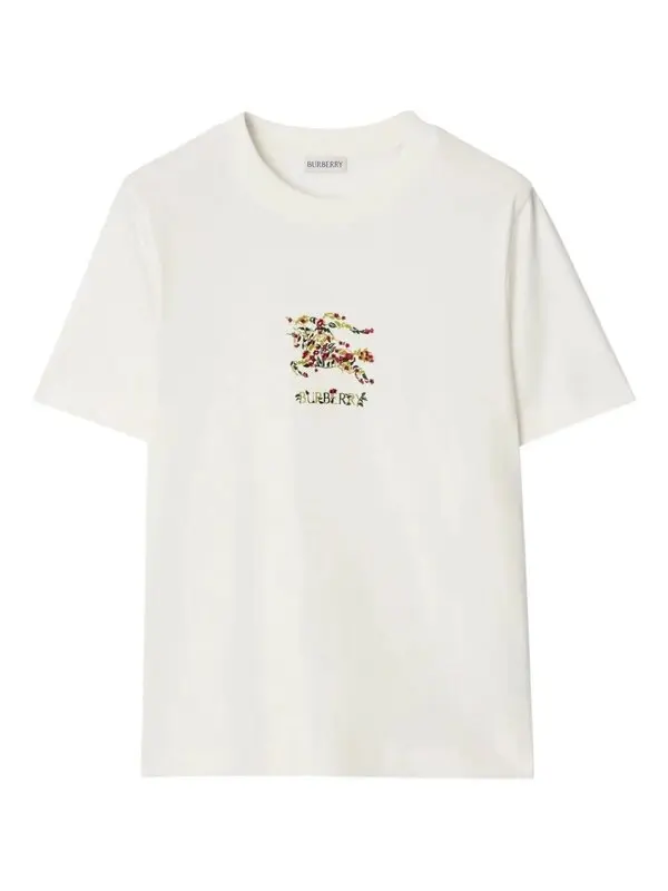 Burberry Frankie Ekd Flower Embroidered Cotton T-shirt - Multicolor