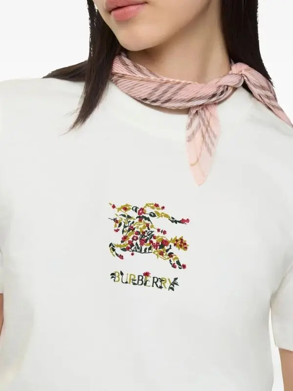 Burberry Frankie Ekd Flower Embroidered Cotton T-shirt