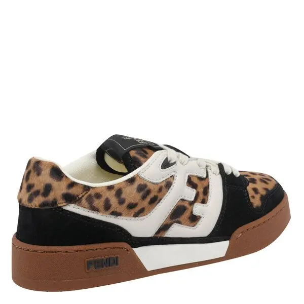 Fendi Suede And Calf Leather Sneakers With Pony Skin Effect - Black