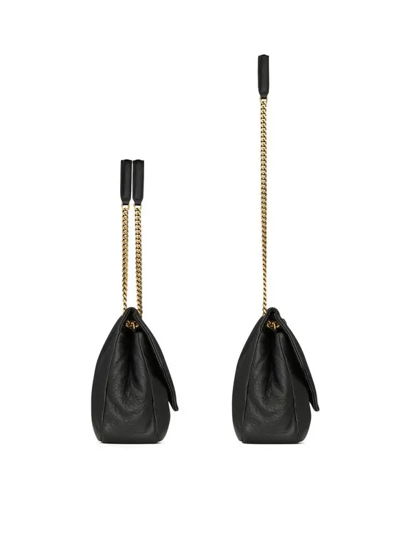 Saint Laurent Calypso Large Bag In Natural Grain Lambskin - Black