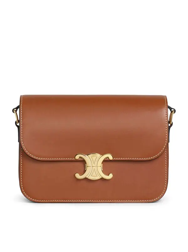 Celine Triomphe Classique Bag In Natural Calf Leather - Tan