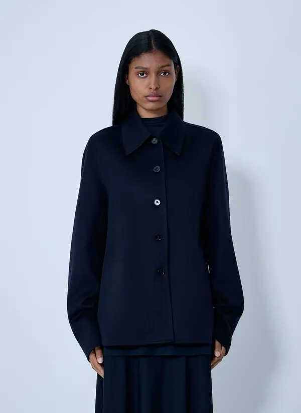 JIL SANDER Cashmere Single-breasted Coat - Blue