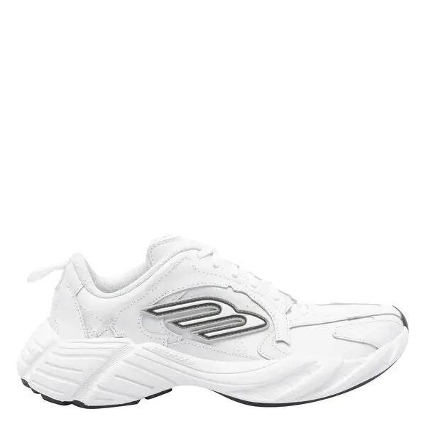 Balenciaga Monday Lace-up Leather Sneakers - White