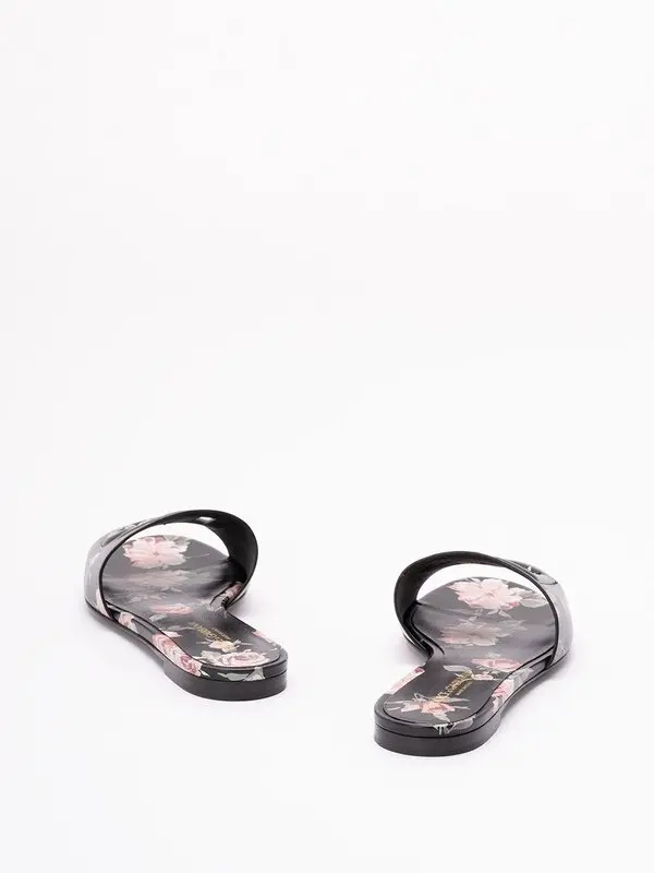 Dolce & Gabbana Floral Print Calf Leather Slides - Multicolor