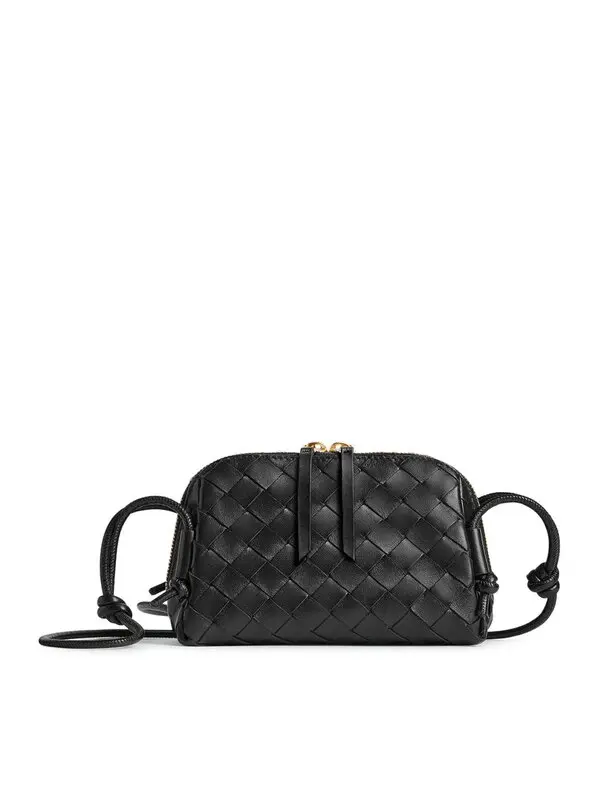 Bottega Veneta Pochette Concert Lambskin Bag - Black