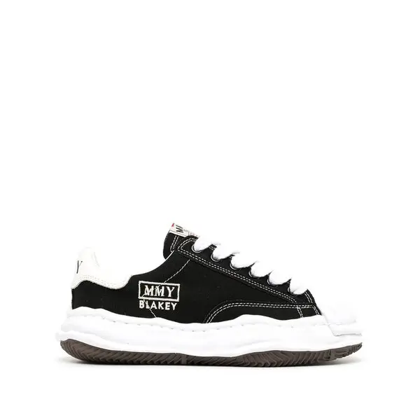Mihara Yasuhiro Canvas Lace-up Distressed Low-top Sneakers
