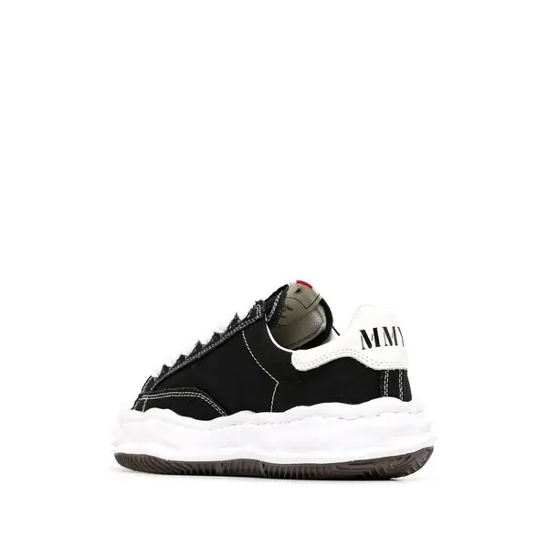 Mihara Yasuhiro Canvas Lace-up Distressed Low-top Sneakers