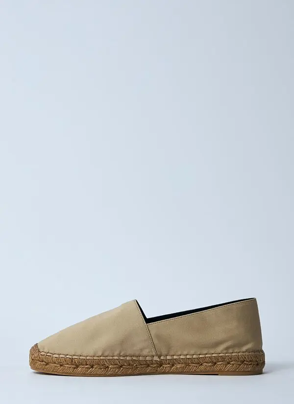 Saint Laurent Cotton Gabardine Espadrilles - Cream