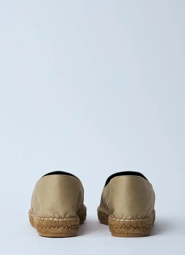 Saint Laurent Cotton Gabardine Espadrilles - Cream