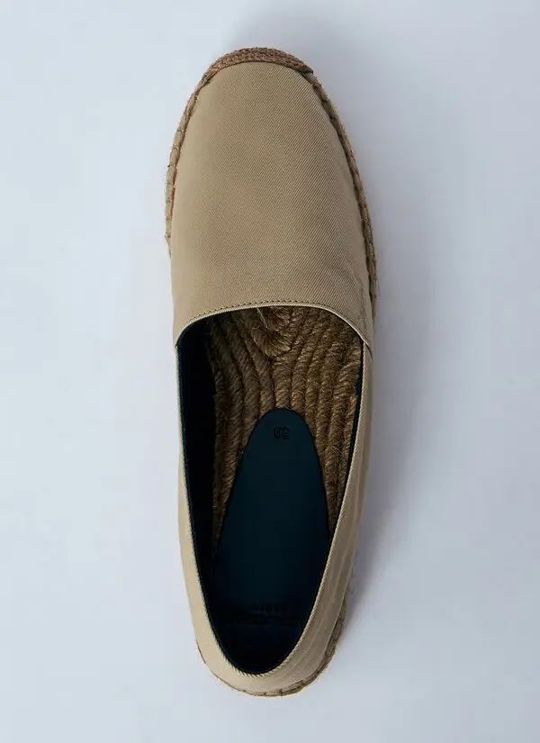 Saint Laurent Cotton Gabardine Espadrilles - Cream