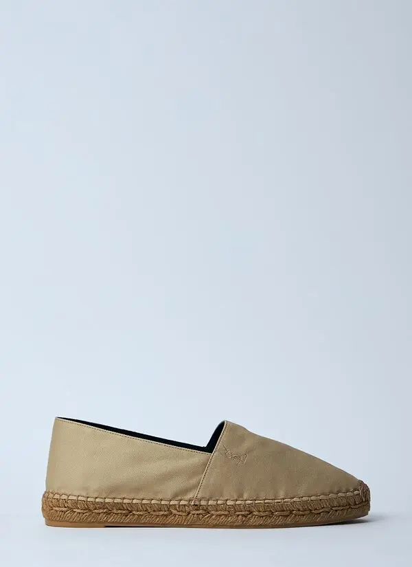 Saint Laurent Cotton Gabardine Espadrilles - Cream