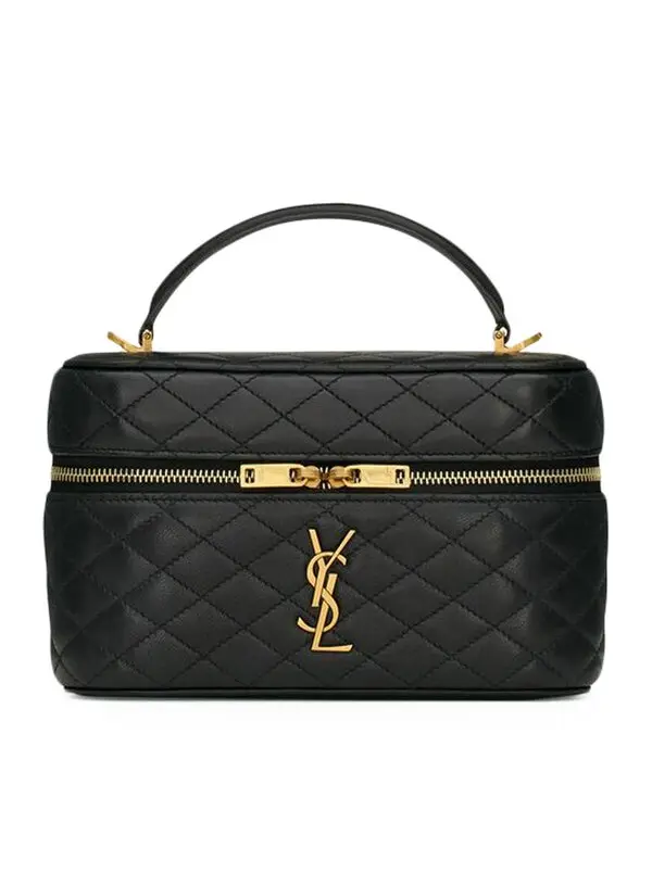 Saint Laurent Gaby Vanity Bag In Lambskin - Black