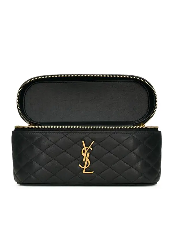 Saint Laurent Gaby Vanity Bag In Lambskin - Black