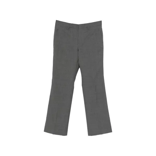 Prada Grey Virgin Wool Tailored Flare Trousers - Gray