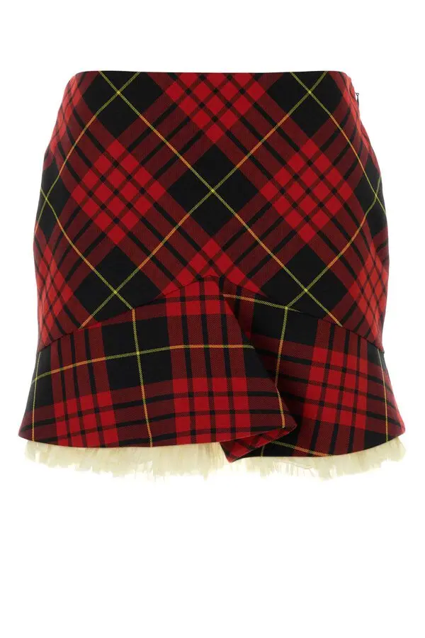 Alexander McQueen Embroidered Polyester Blend Mini Skirt