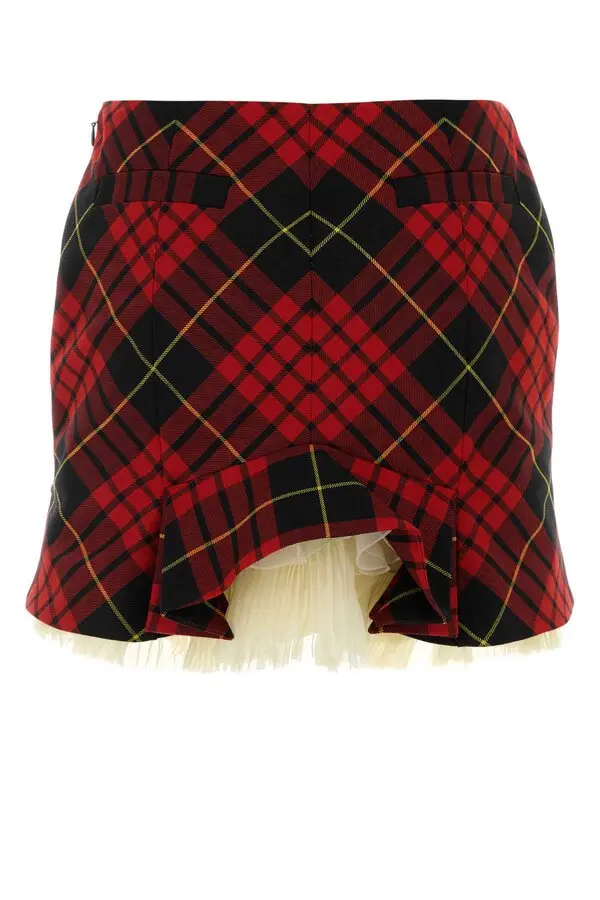Alexander McQueen Embroidered Polyester Blend Mini Skirt
