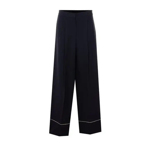 Fendi Wool Silk High-waist Wide Leg Pleated Trousers
