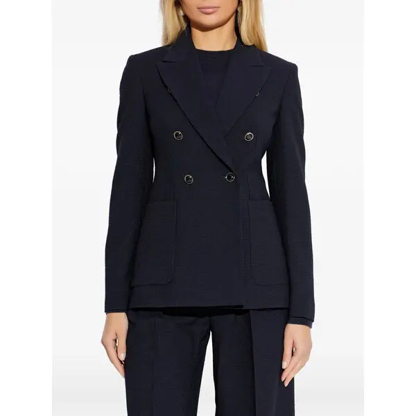 Max Mara Fitted Double-breasted Jacket With Gold-tone Buttons - Blue