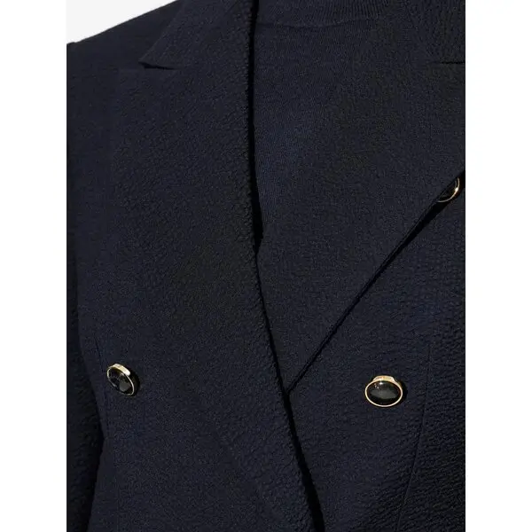 Max Mara Fitted Double-breasted Jacket With Gold-tone Buttons - Blue