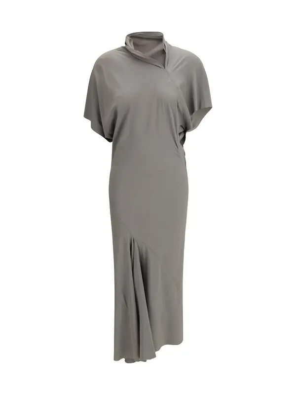 Rick Owens Asymmetrical Midi Dress - Gray