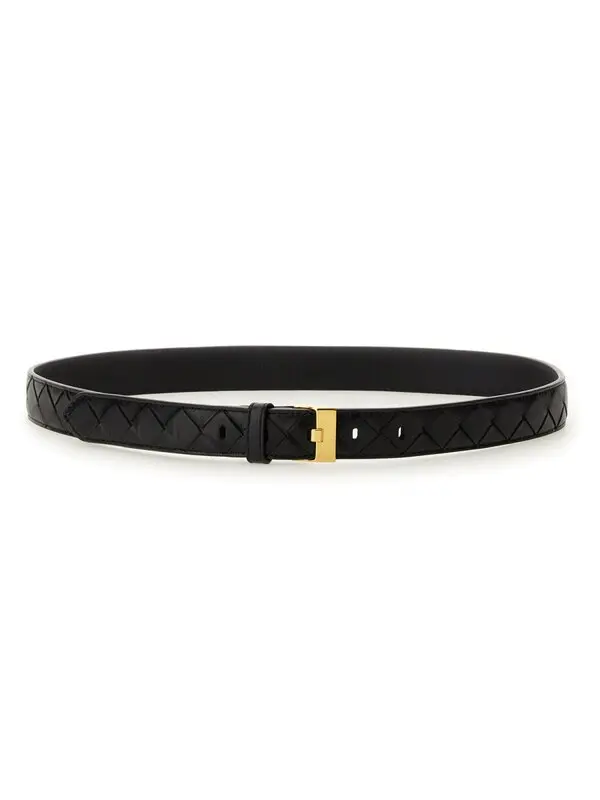 Bottega Veneta Woven Leather Belt - Black