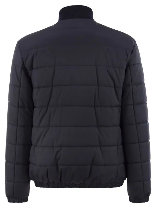 Kiton Technical Fabric Quilted Bomber Jacket - Blue