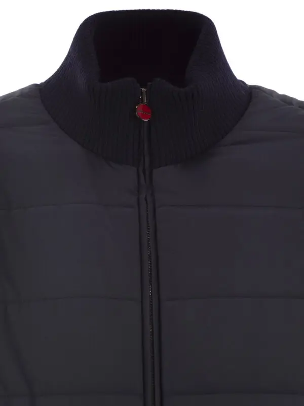 Kiton Technical Fabric Quilted Bomber Jacket - Blue