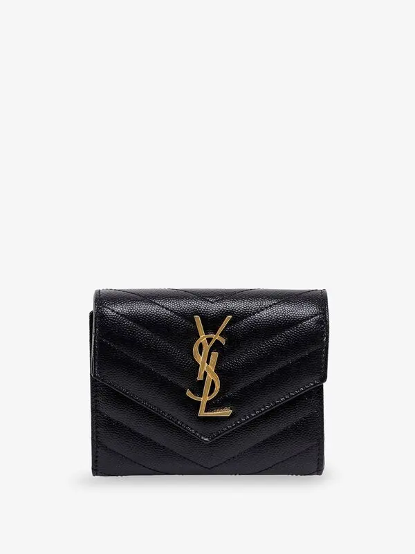 Saint Laurent Leather Wallet With Cassandre Logo On The Front - Multicolor
