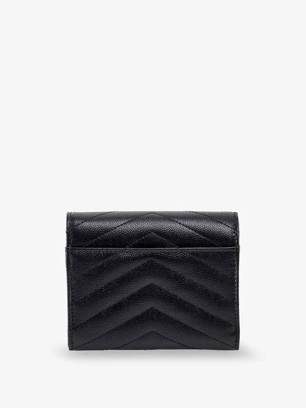 Saint Laurent Leather Wallet With Cassandre Logo On The Front - Multicolor