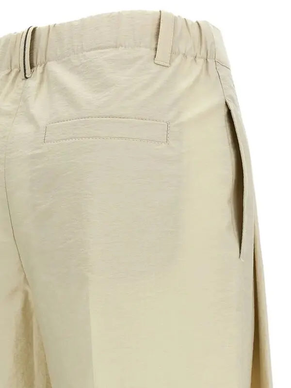 Brunello Cucinelli Wide Leg Cotton Pants - Multicolor