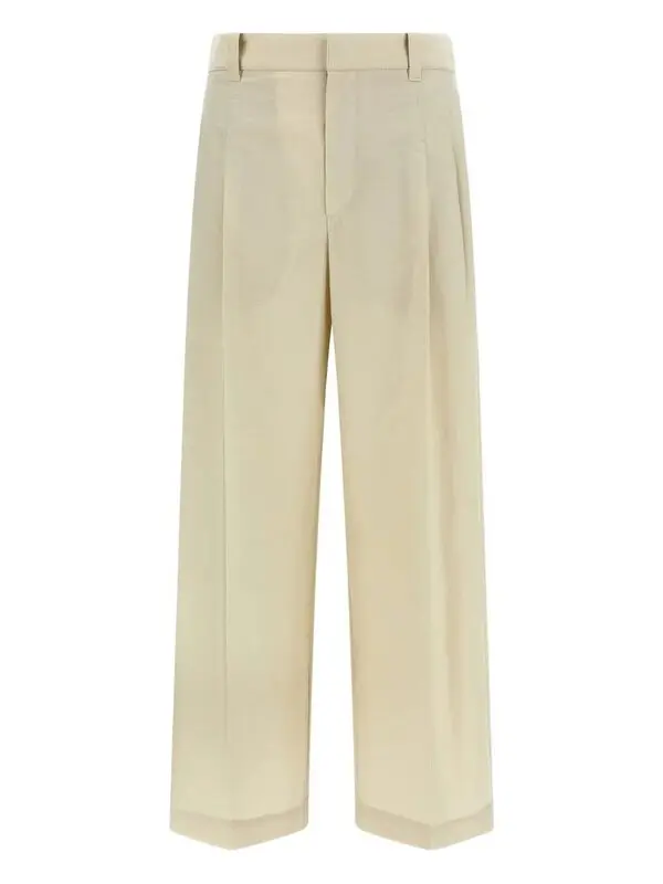 Brunello Cucinelli Wide Leg Cotton Pants - Multicolor