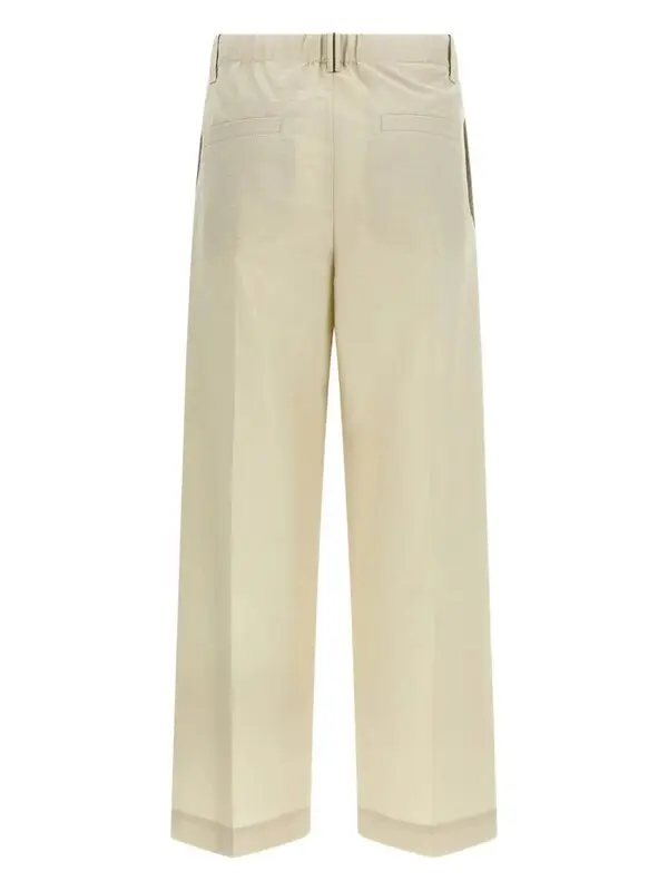 Brunello Cucinelli Wide Leg Cotton Pants - Multicolor