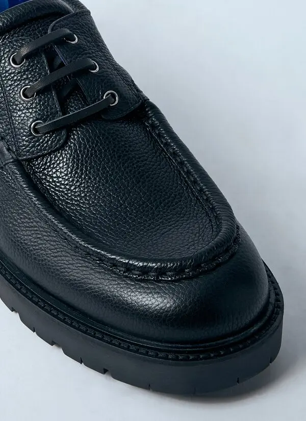 Burberry Leather Lace-up Boat Shoes