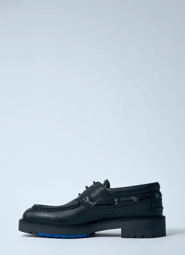 Burberry Leather Lace-up Boat Shoes