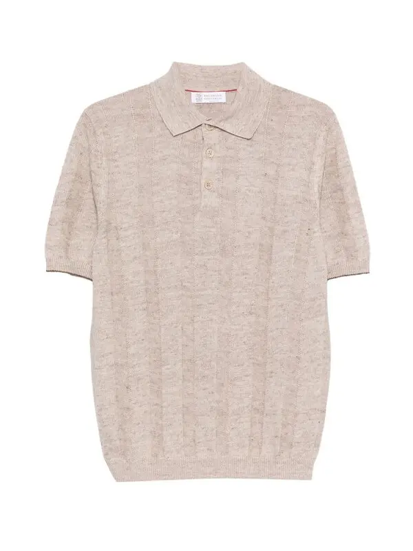 Brunello Cucinelli Linen And Cotton Blend Polo Shirt - Multicolor