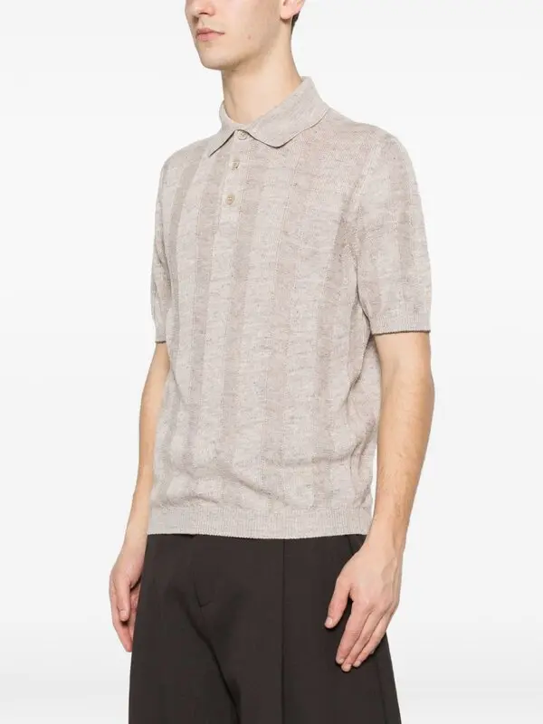 Brunello Cucinelli Linen And Cotton Blend Polo Shirt - Multicolor