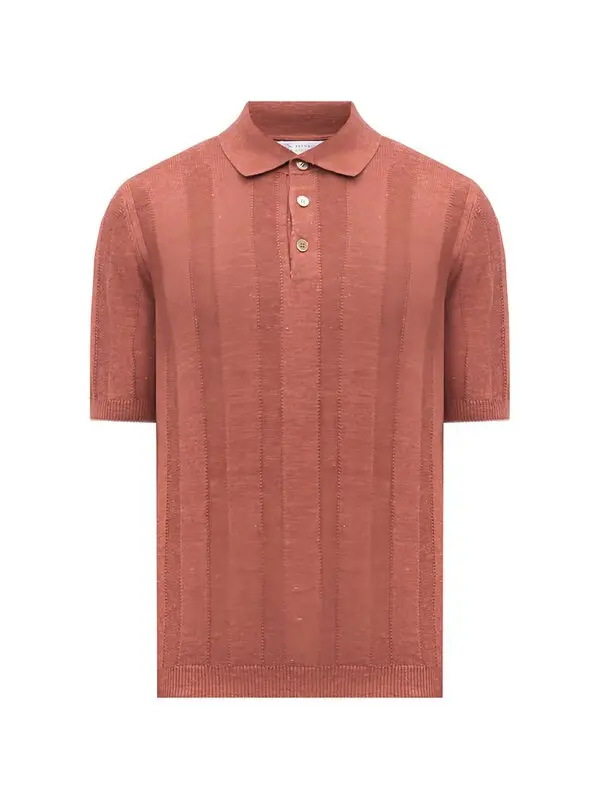 Brunello Cucinelli Linen And Cotton Blend Polo Shirt - Multicolor