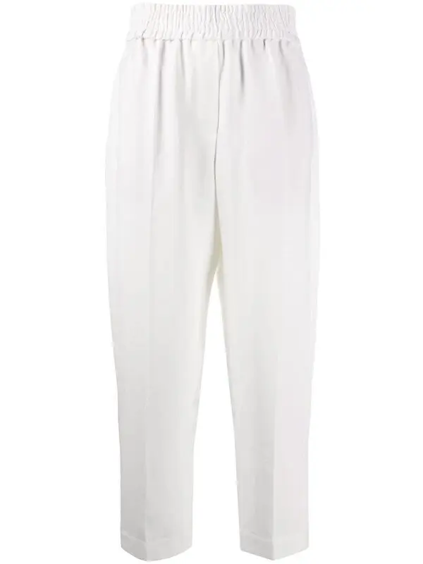 Brunello Cucinelli Viscose And Linen Fluid Twill Baggy Pull-on Pants