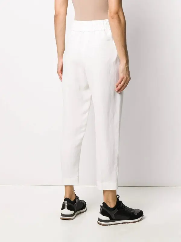 Brunello Cucinelli Viscose And Linen Fluid Twill Baggy Pull-on Pants