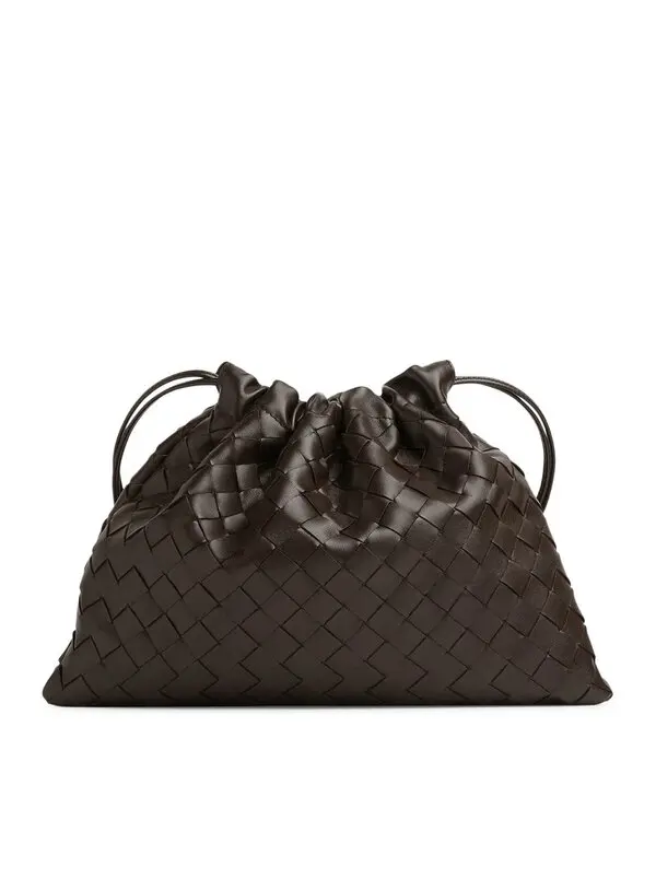 Bottega Veneta Pochette Dustbag In Woven Calfskin - Multicolor