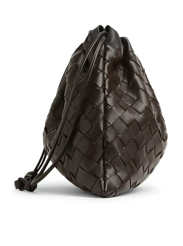 Bottega Veneta Pochette Dustbag In Woven Calfskin - Multicolor