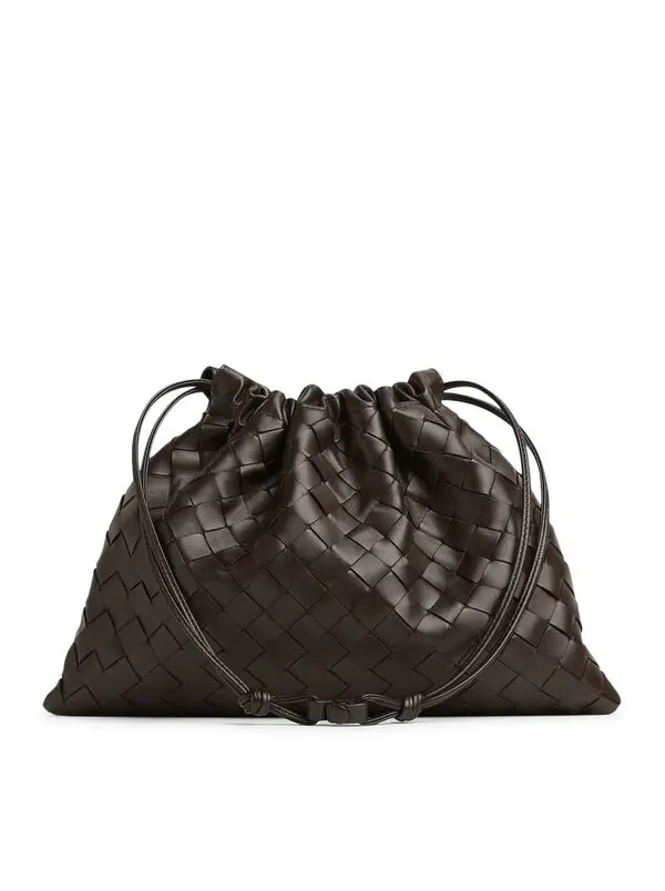 Bottega Veneta Pochette Dustbag In Woven Calfskin - Multicolor