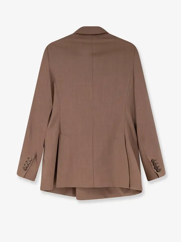 Max Mara Virgin Wool Double-breasted Blazer - Multicolor