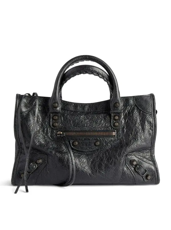 Balenciaga Small Arena Storico Lambskin Top Handle Bag - Black