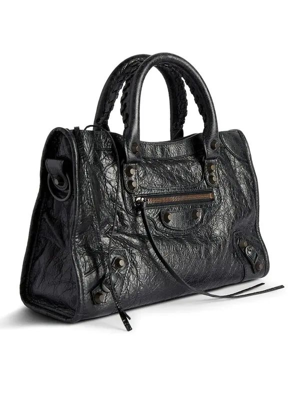 Balenciaga Small Arena Storico Lambskin Top Handle Bag - Black
